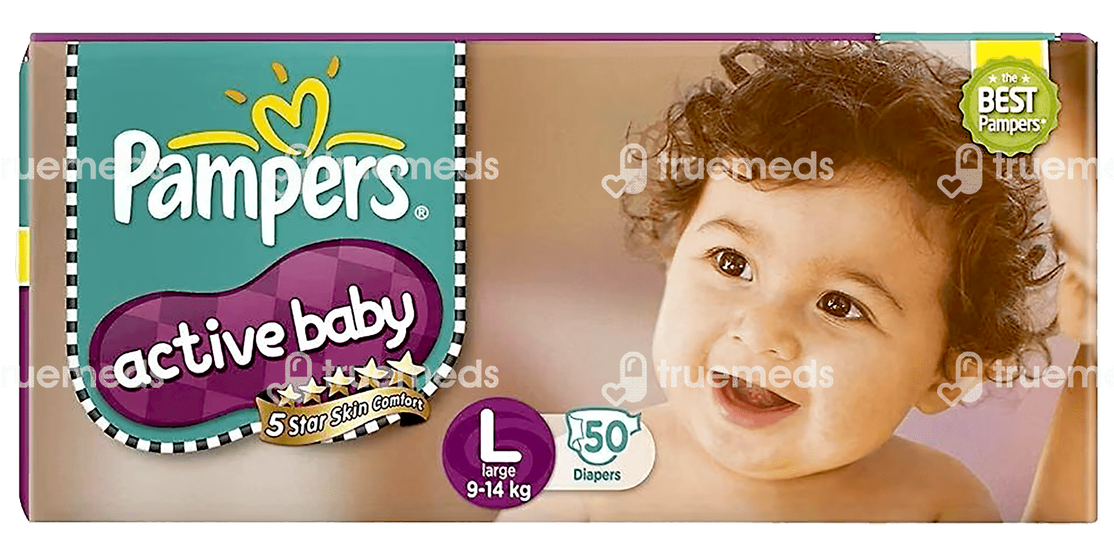 Pampers Active Baby Diaper Large 50 Diaper - Uses, Side Effects, Dosage ...