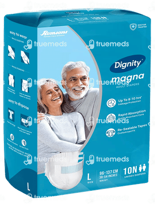 Dignity Magna Adult Diaper Large 10 - Uses, Side Effects, Dosage, Price ...