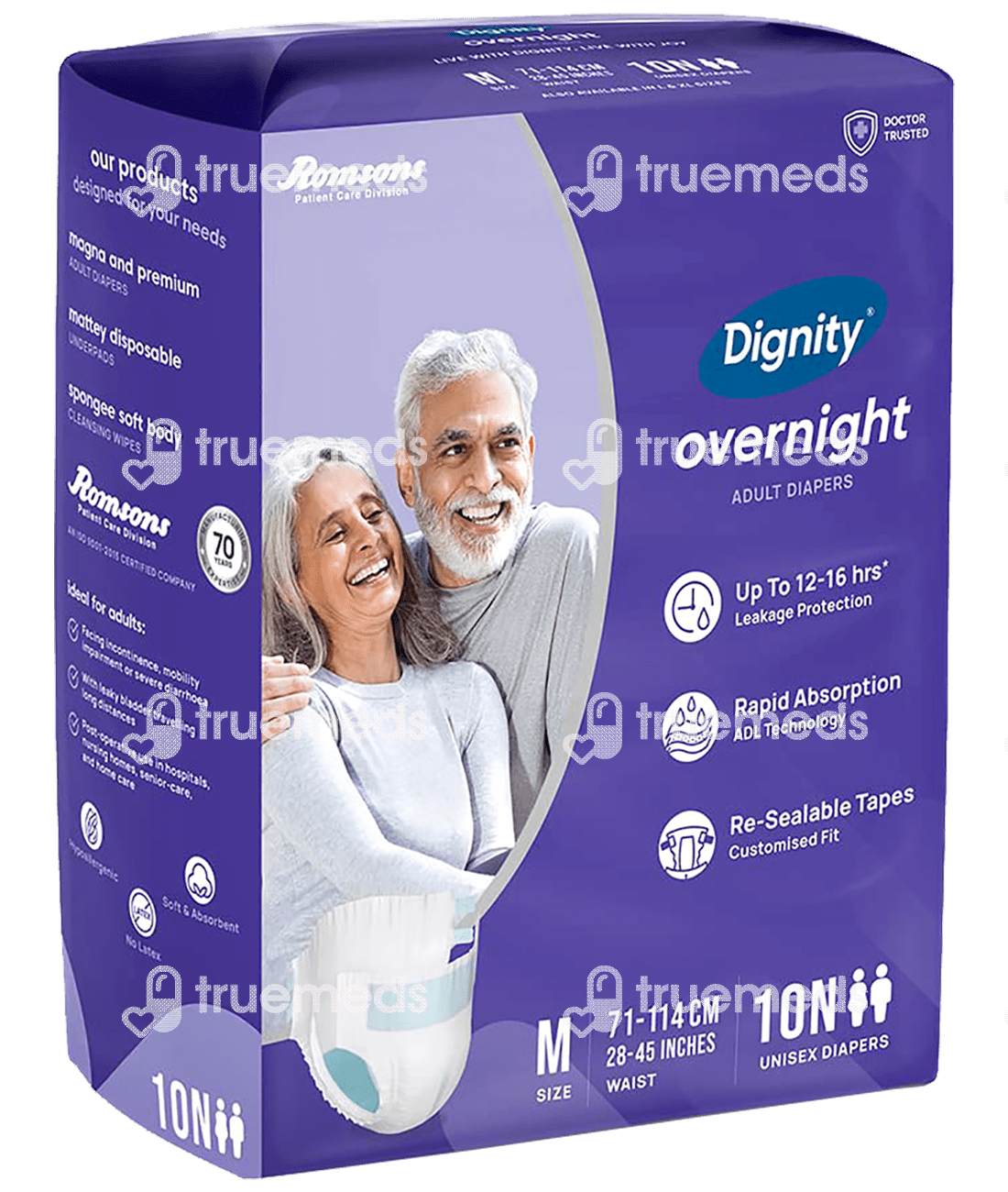 Dignity Overnight Adult Diaper Medium 10 - Uses, Side Effects, Dosage ...