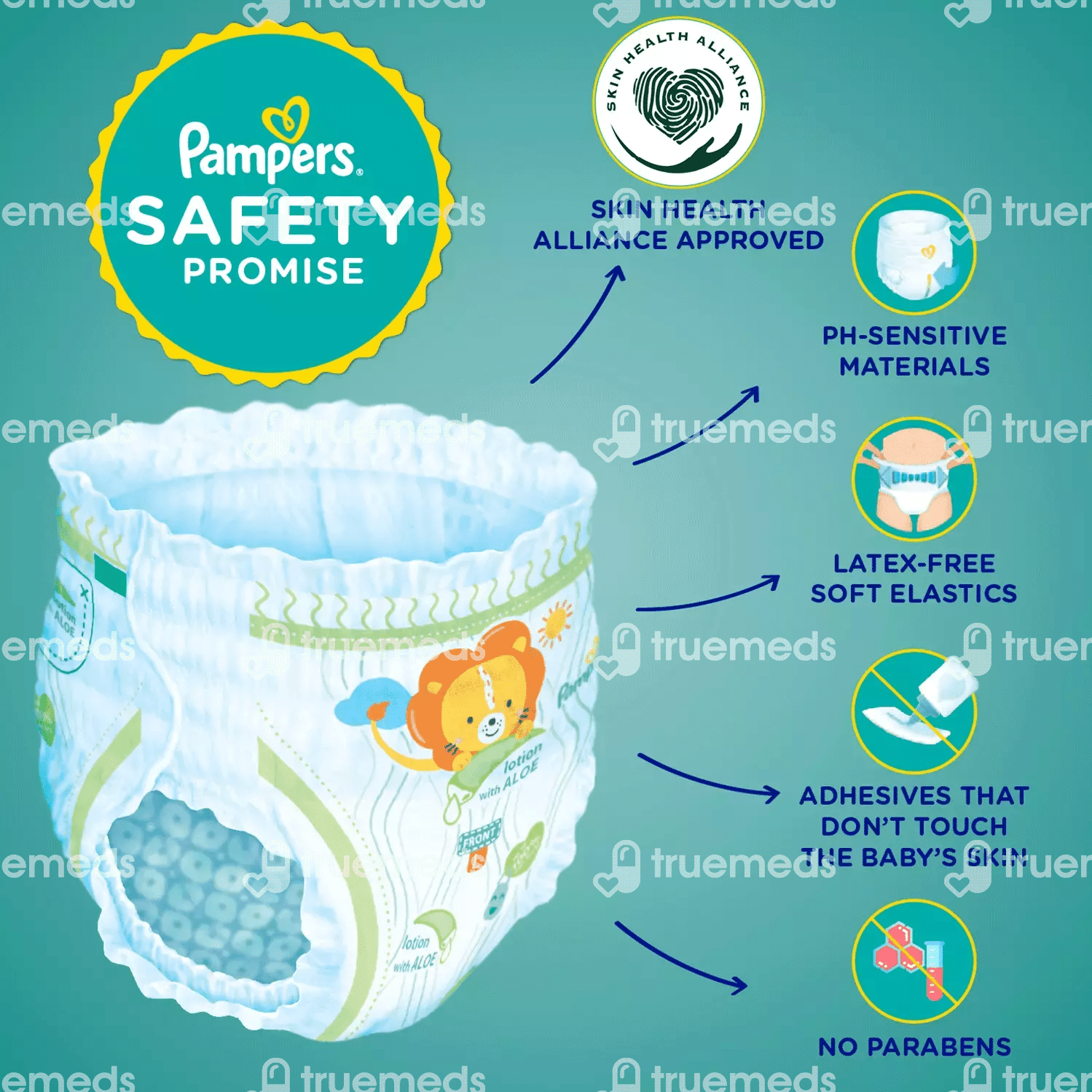 Pampers All Round Protection Medium Diaper 76 - Uses, Side Effects ...