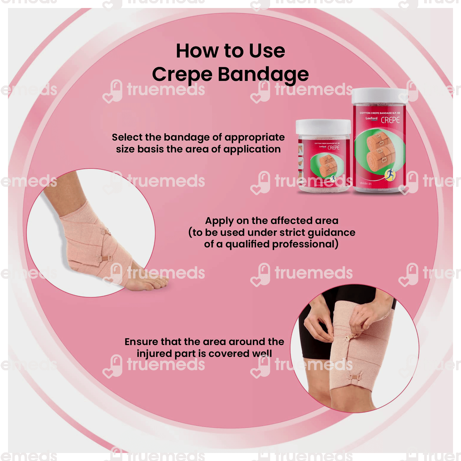 Leeford Crepe 10 Cm X 4 M Bandage 1 - Uses, Side Effects, Dosage, Price ...