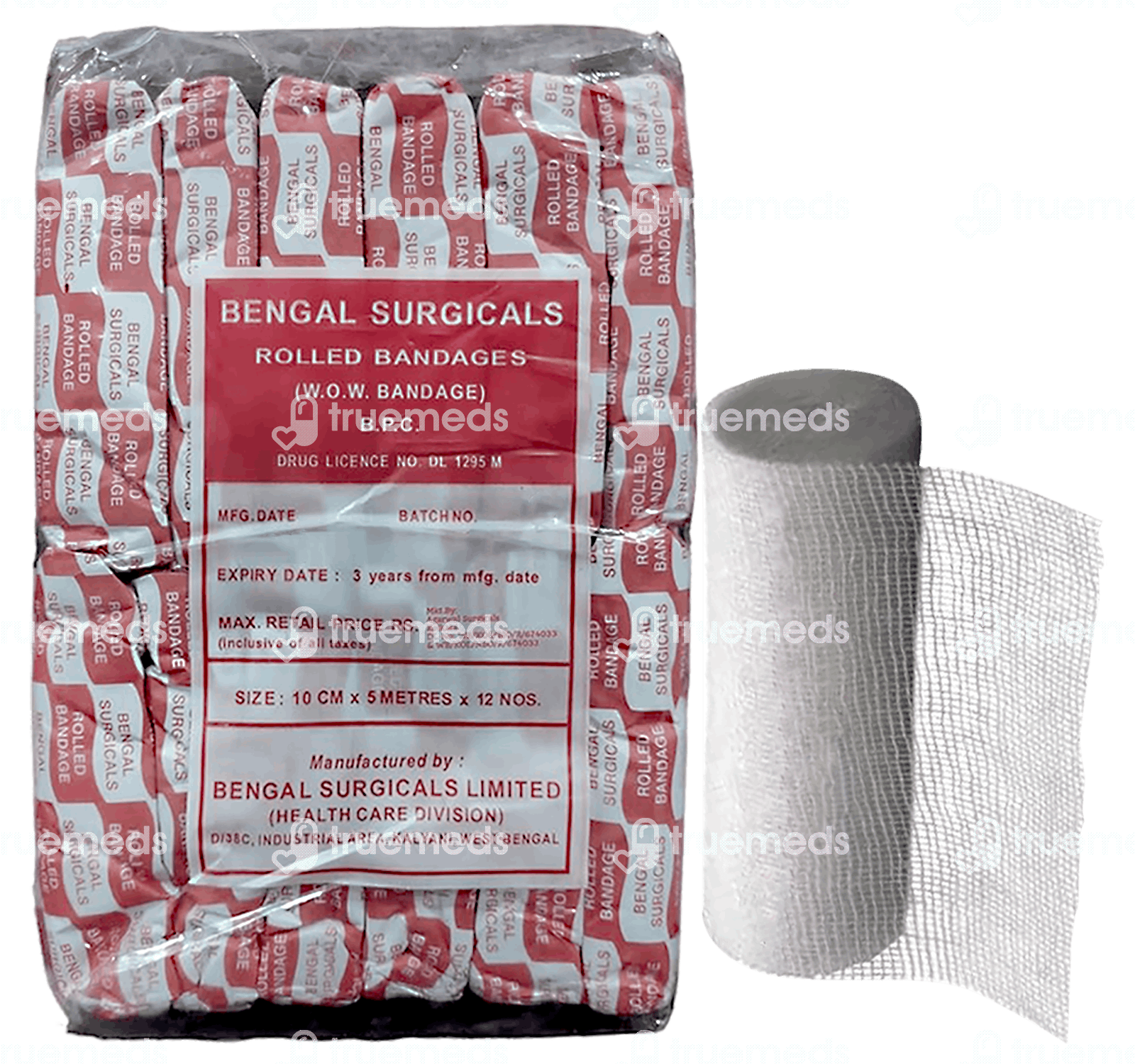 Agarwal Absorbent Cotton Medical Gauze Roll 10 Cm X 5 M Bandage Pack Of ...