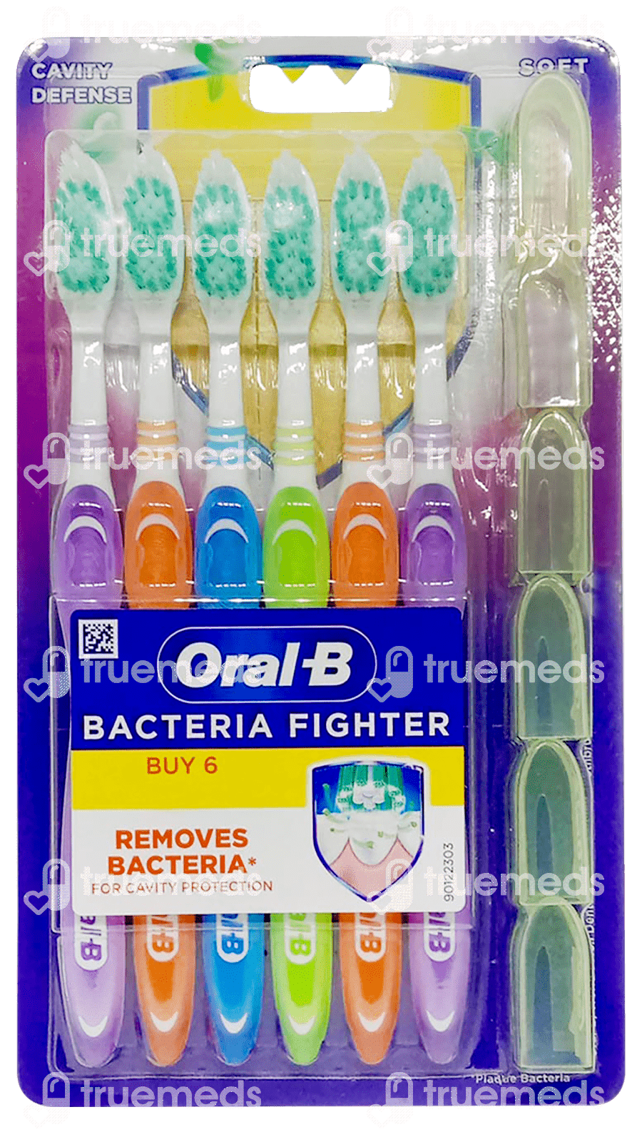 Oral B Cavity Defense Bacteria Fighter Soft Toothbrush 6 - Uses, Side ...