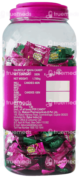 Dabur Hajmola Maha Aam Imli Candy 500 - Uses, Side Effects, Dosage ...