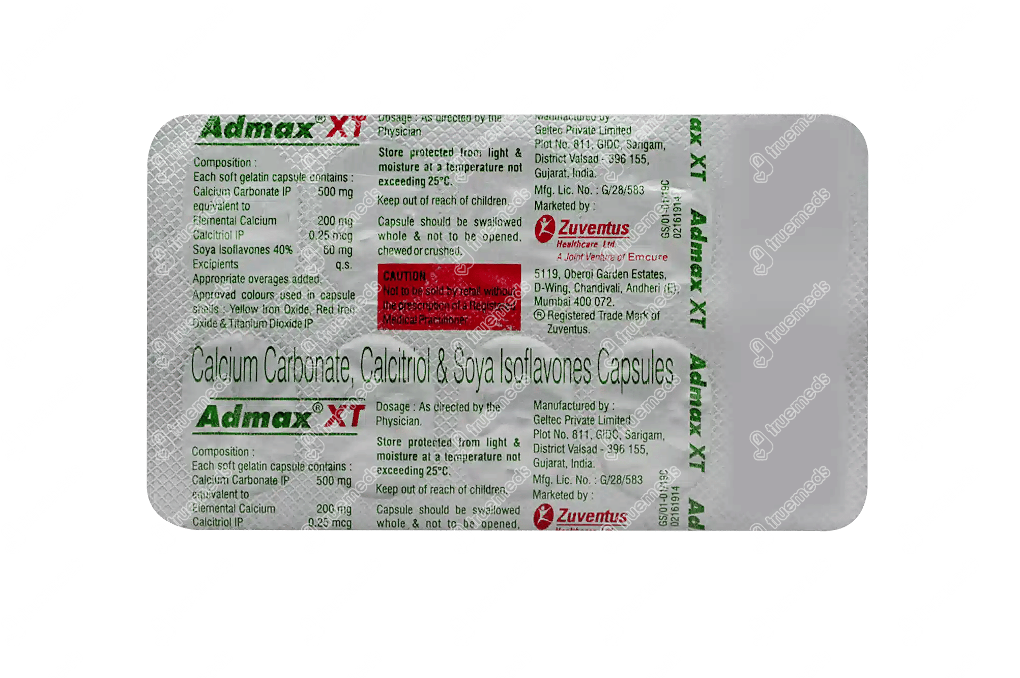 Admax Xt 200 Mg/0.25mcg/60mg Capsule 10 - Uses, Side Effects, Dosage, Price | Truemeds