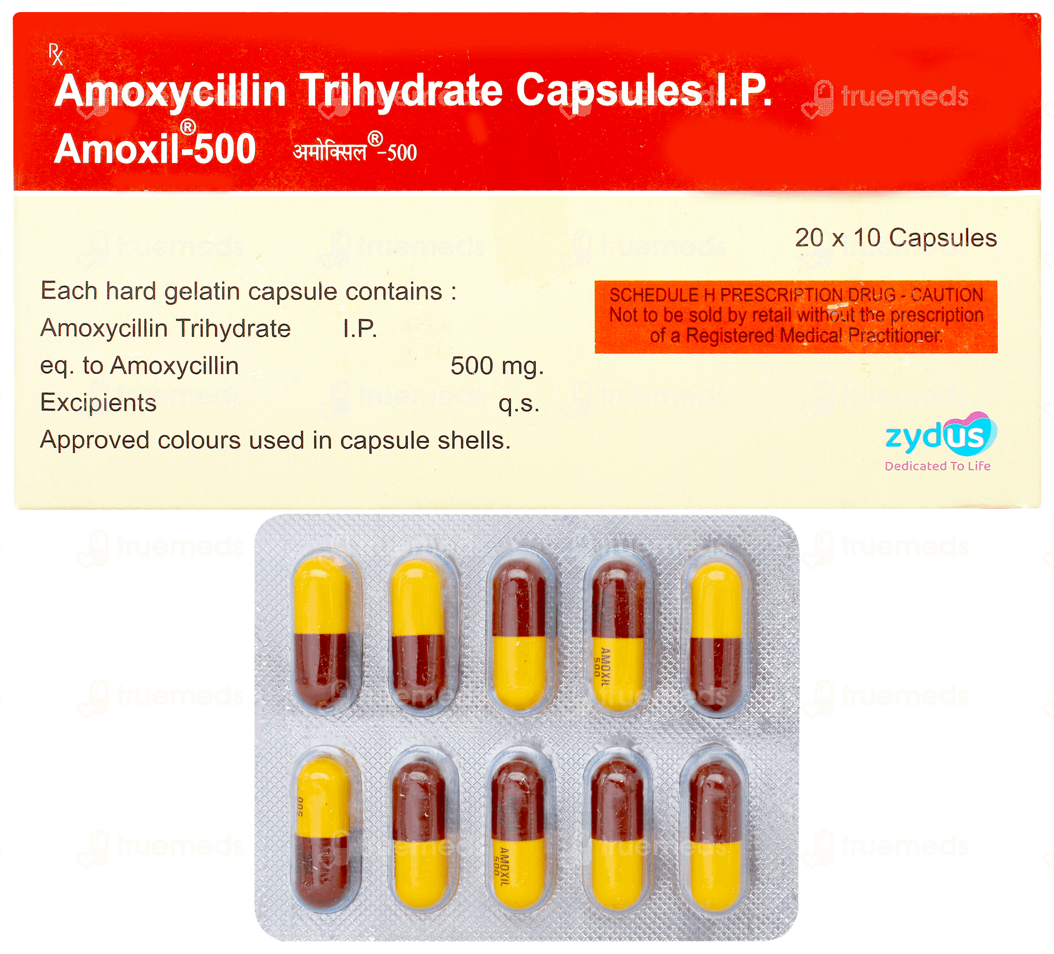 Amoxil 500 Mg Capsule 10 - उपयोग, साइड इफेक्ट्स, खुराक, कीमत | Truemeds