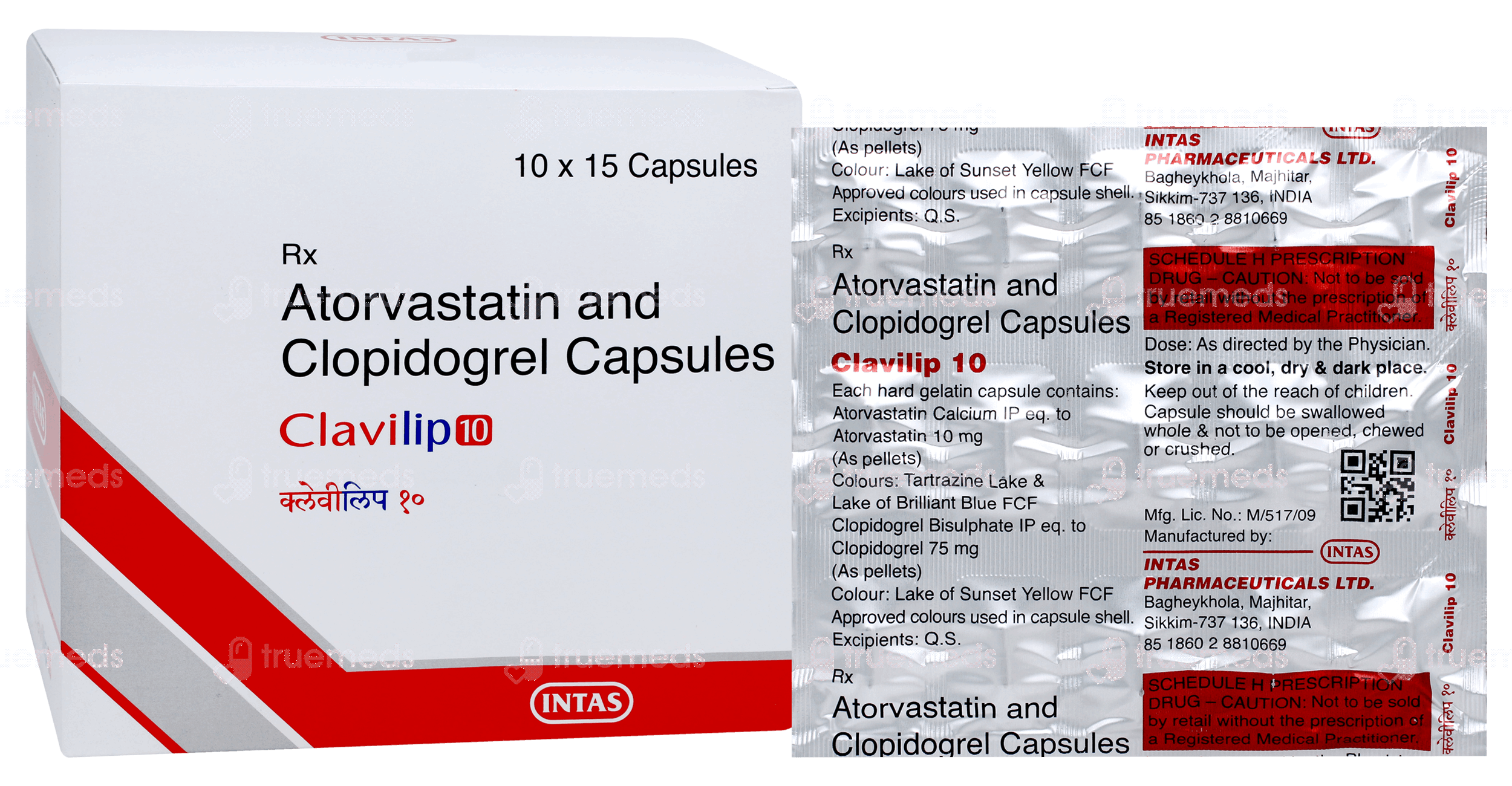 Buy Clavilip 10/75 MG Capsule 15 Online at Truemeds
