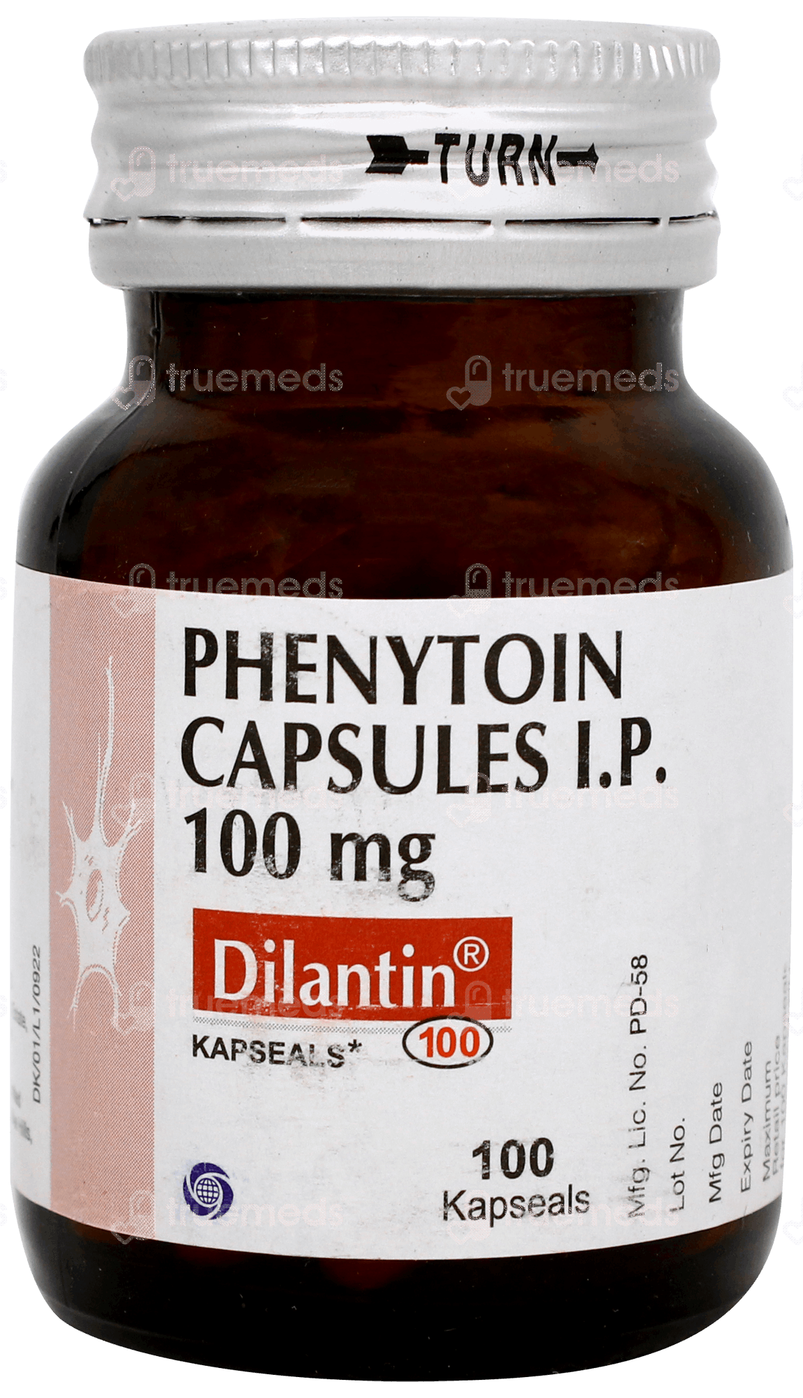 Dilantin 100 Mg Capsule 100 - Uses, Side Effects, Dosage, Price | Truemeds