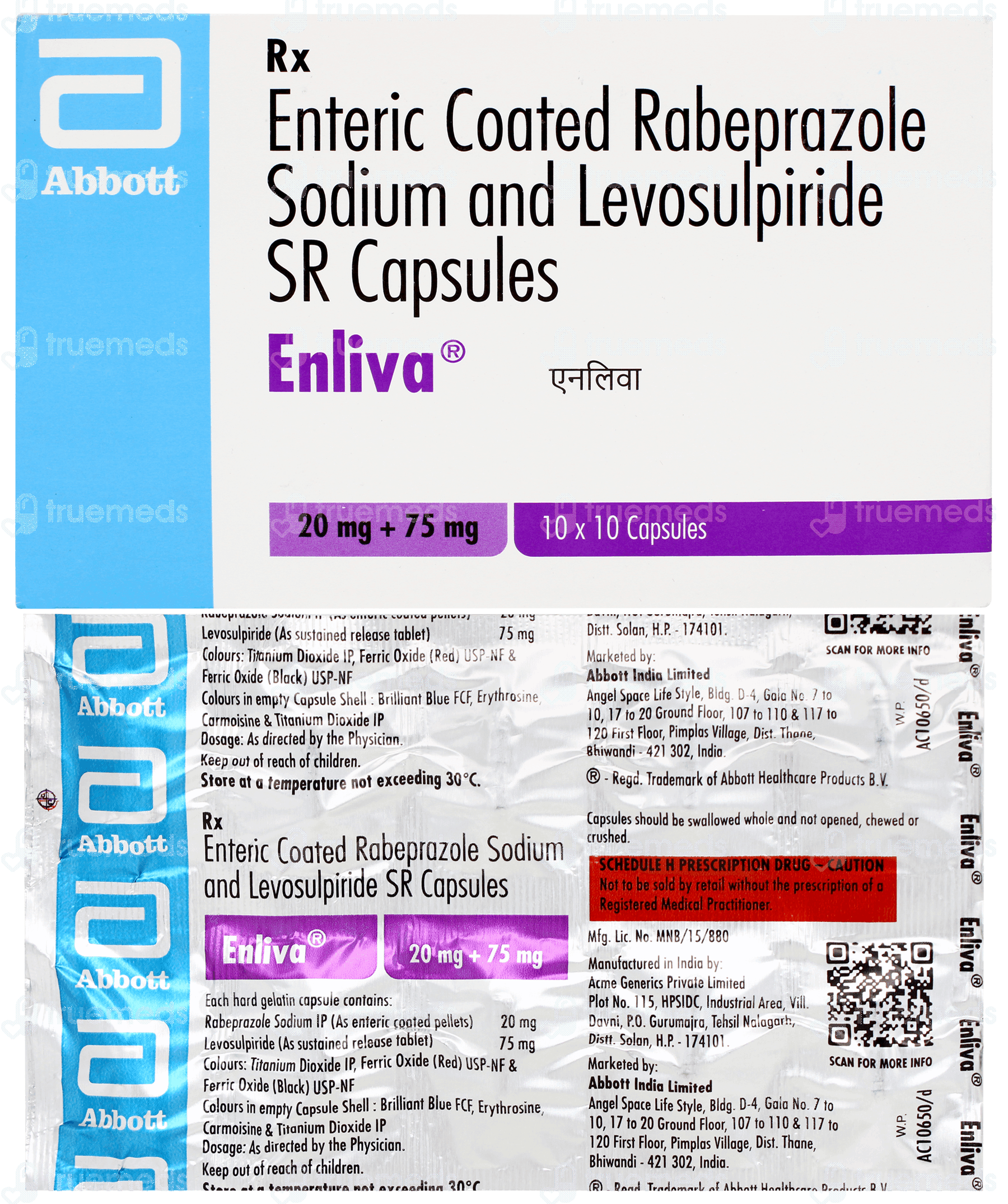 Enliva 20mg+75mg Capsule 10: Uses, Side Effects, Price & Substitutes