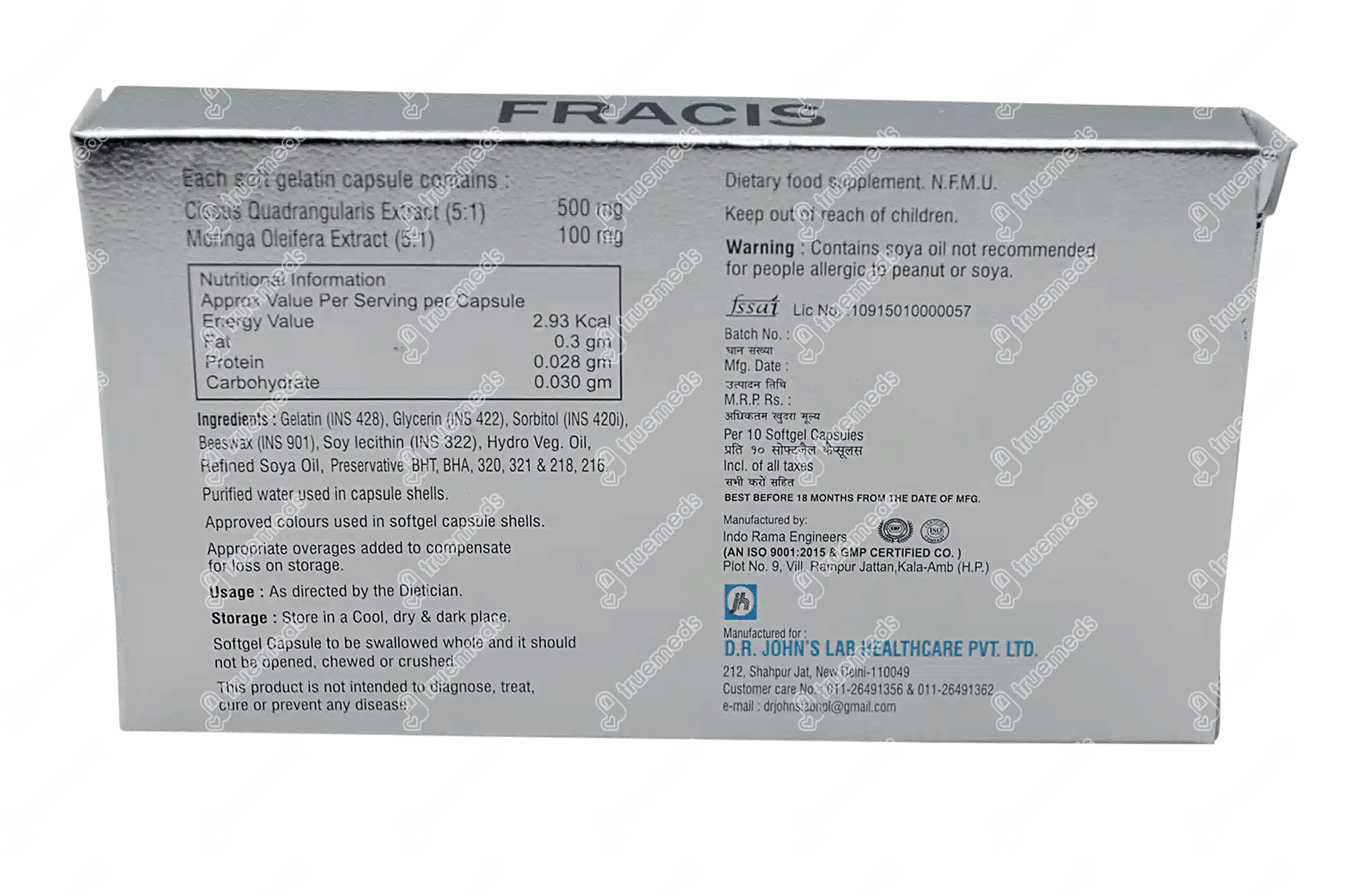 Fracis 500 MG Capsule 10 - Uses, Side Effects, Dosage, Price | Truemeds