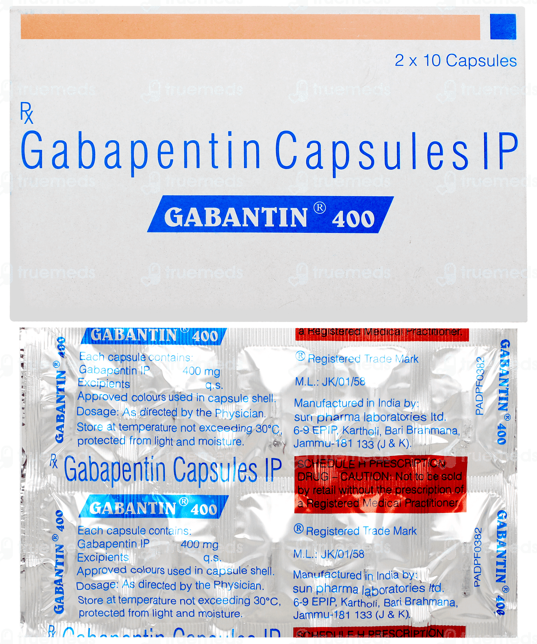 Gabantin 400 MG | Order Gabantin 400 MG Capsule Online at Truemeds