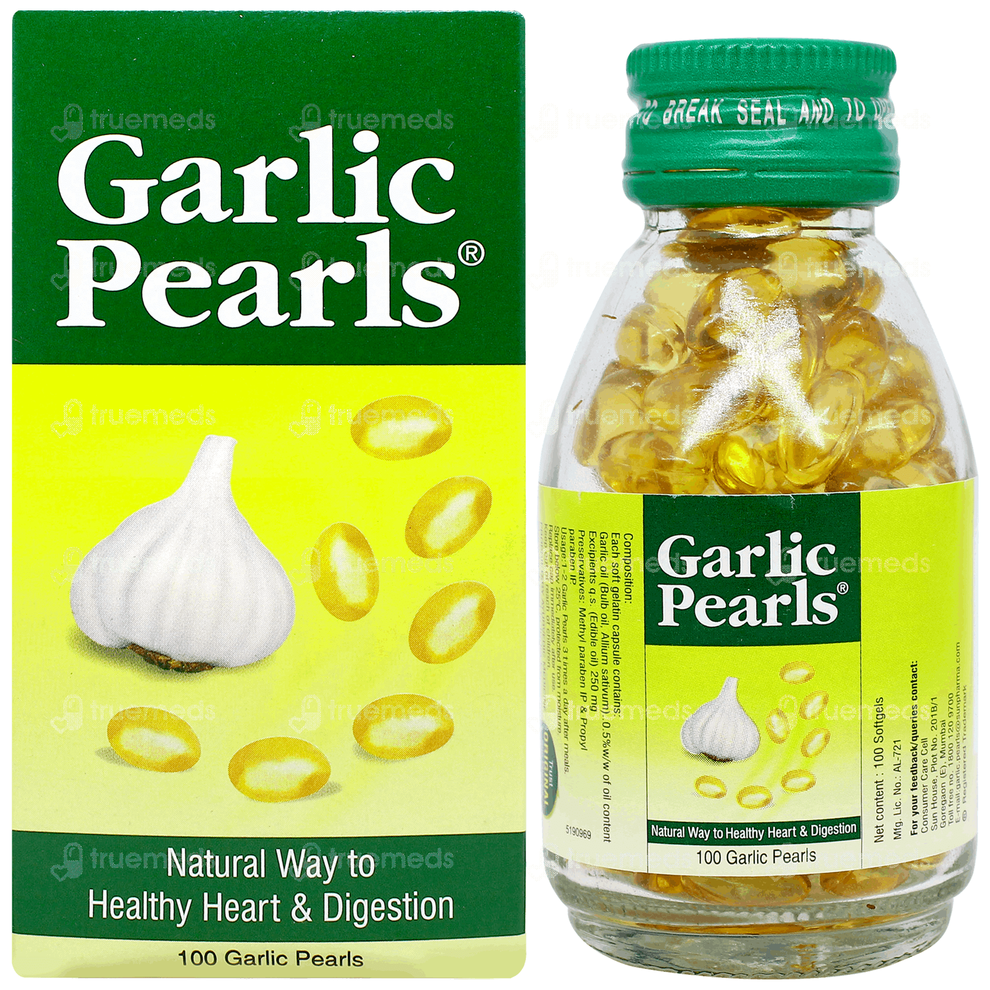 Garlic Pearls Capsule 100 - Uses, Side Effects, Dosage, Price | Truemeds