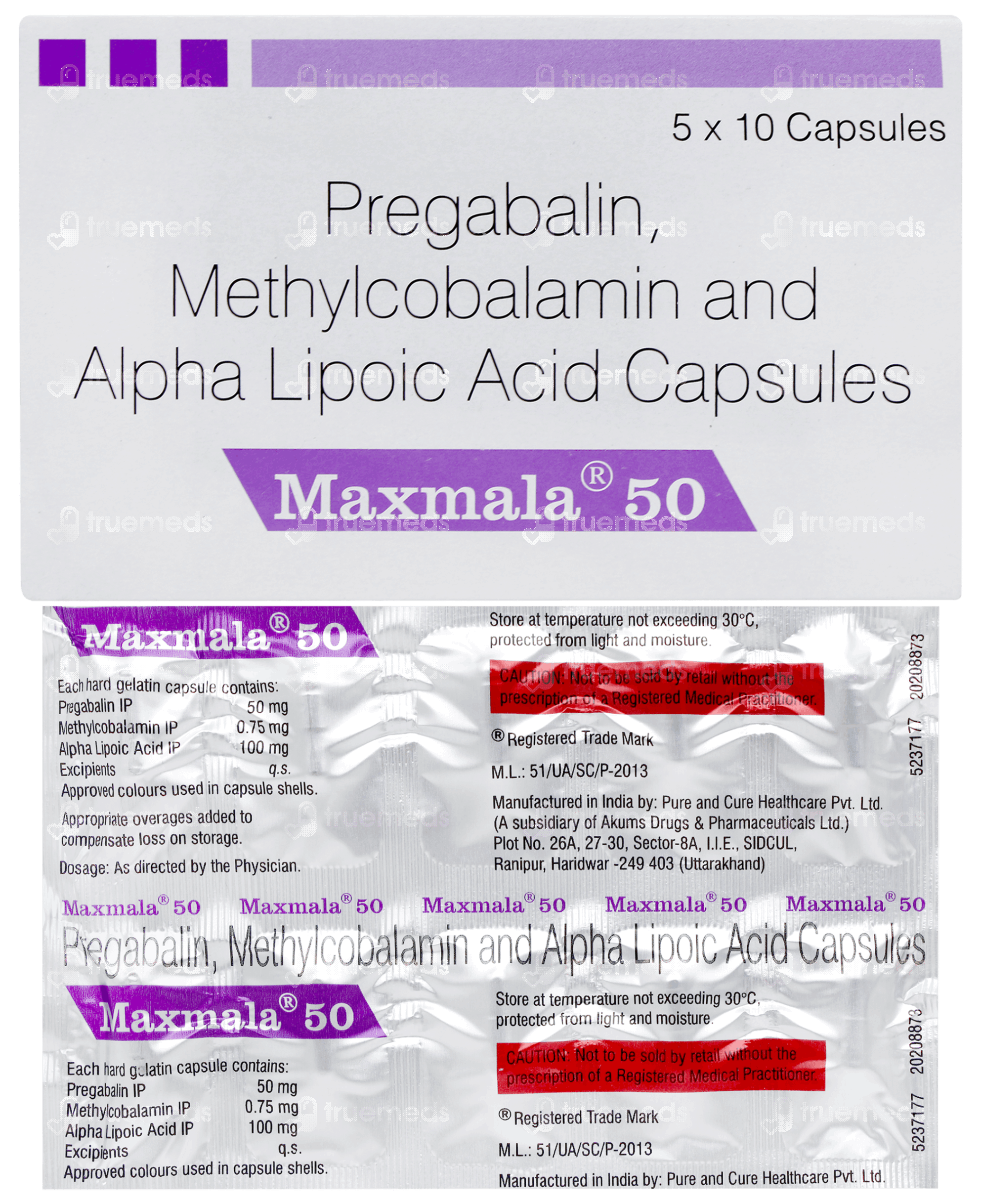 Maxmala 50 Capsule – Neuropathic Pain Relief