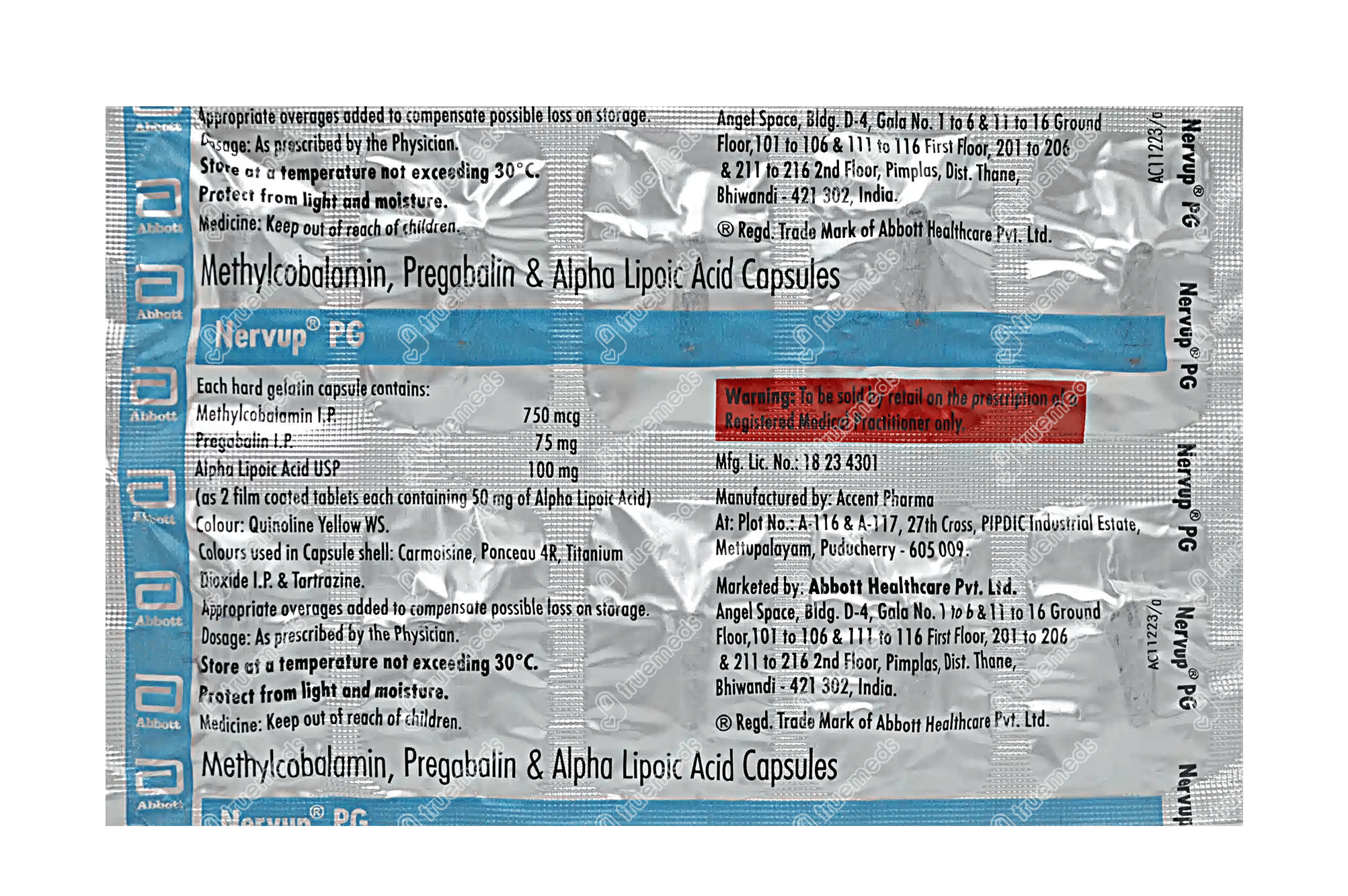 Nervup Pg 75 Mg/750mcg | Order Nervup Pg 75 Mg/750mcg Capsule Online at Truemeds