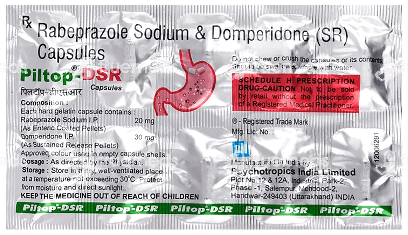 Piltop Dsr Capsule: Uses, Side Effects, Price & Substitutes