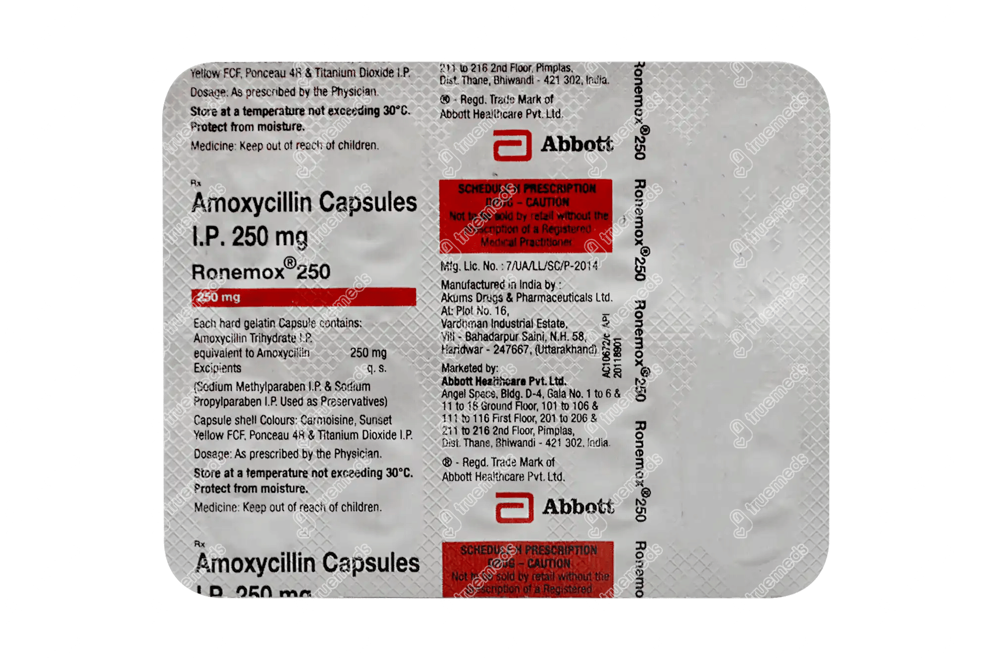 Ronemox 250 MG Capsule | Order RONEMOX 250 MG CAPSULE 10 Online at Truemeds