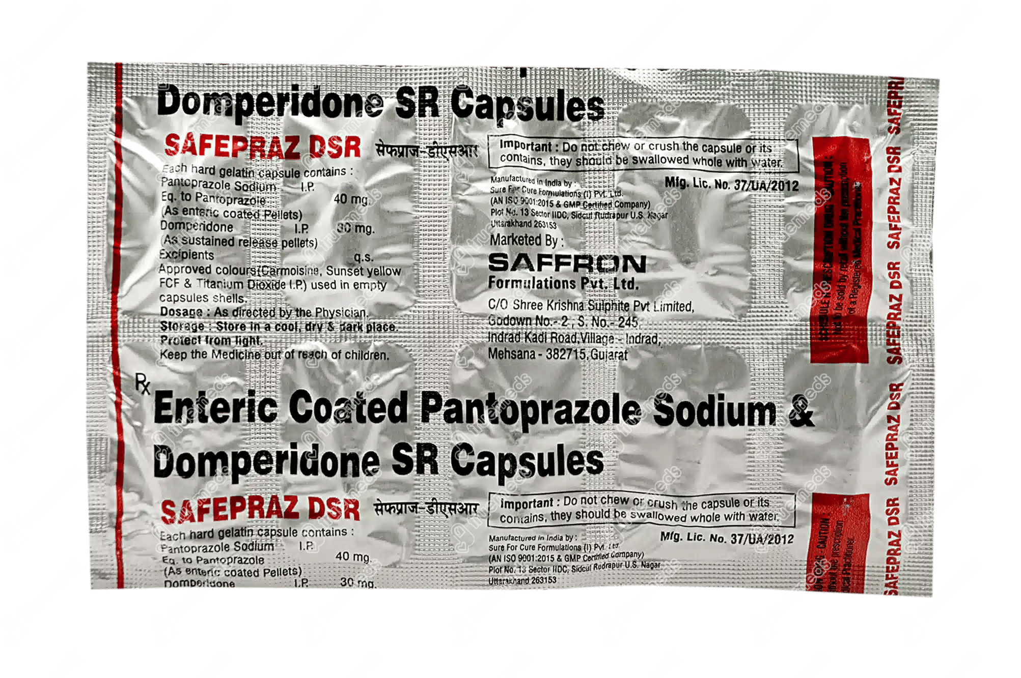 Safepraz Dsr 30/40 Mg Capsule: Uses, Side Effects, Price & Substitutes