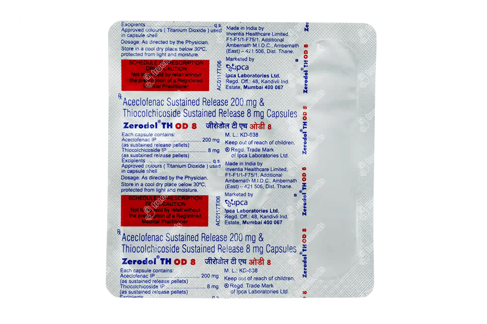 Zerodol Th Od 8200 Mg Capsule Sr 5 - Uses, Side Effects, Dosage, Price ...