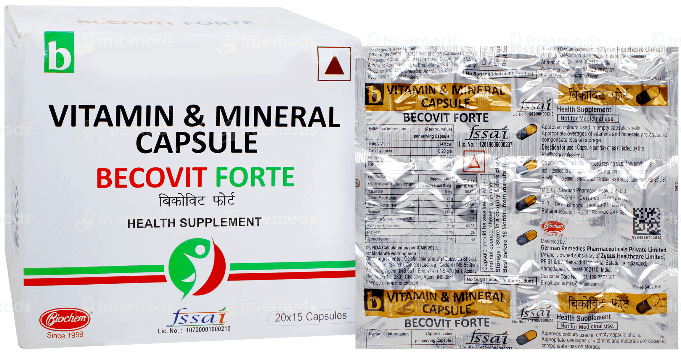 Becovit Forte Capsule 15 - Uses, Side Effects, Dosage, Price | Truemeds