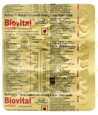 Biovital Capsule 15 - Uses, Side Effects, Dosage, Price | Truemeds