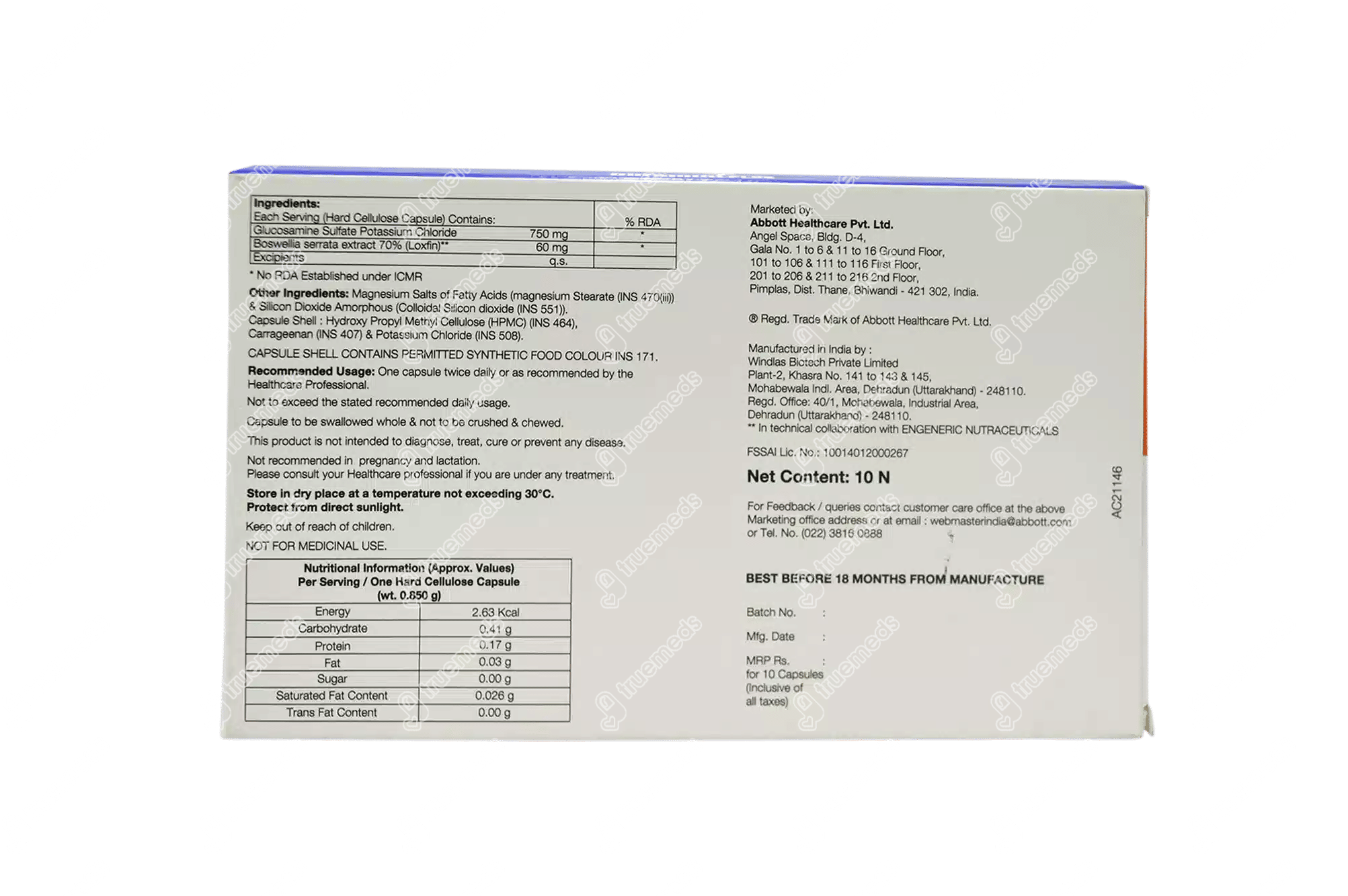 Durajoint Plus Capsule 10 - Uses, Side Effects, Dosage, Price | Truemeds