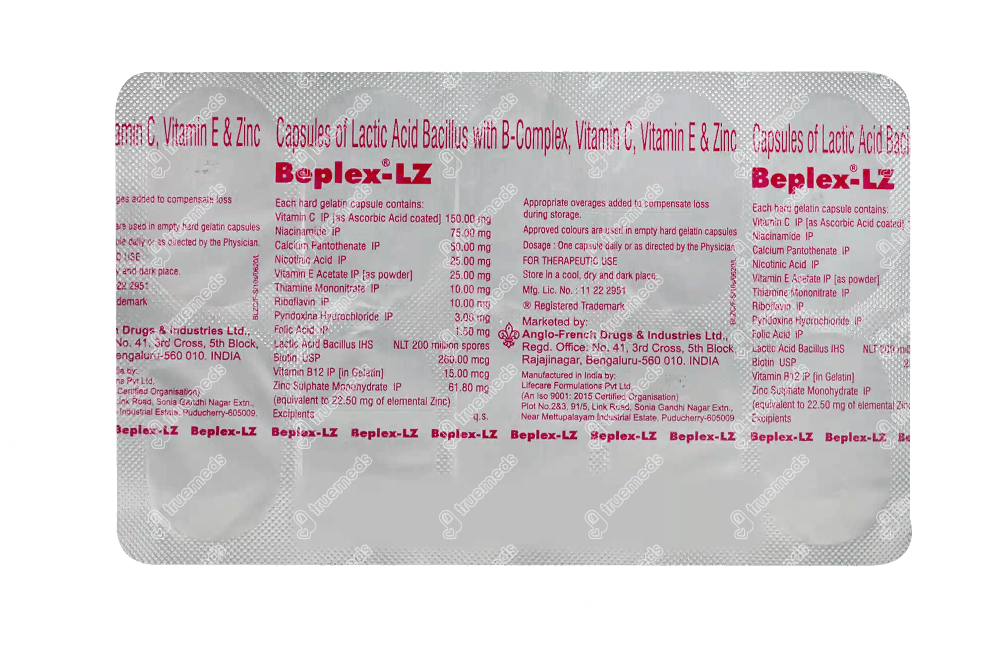 Beplex Lz Capsule 10 - Uses, Side Effects, Dosage, Price | Truemeds