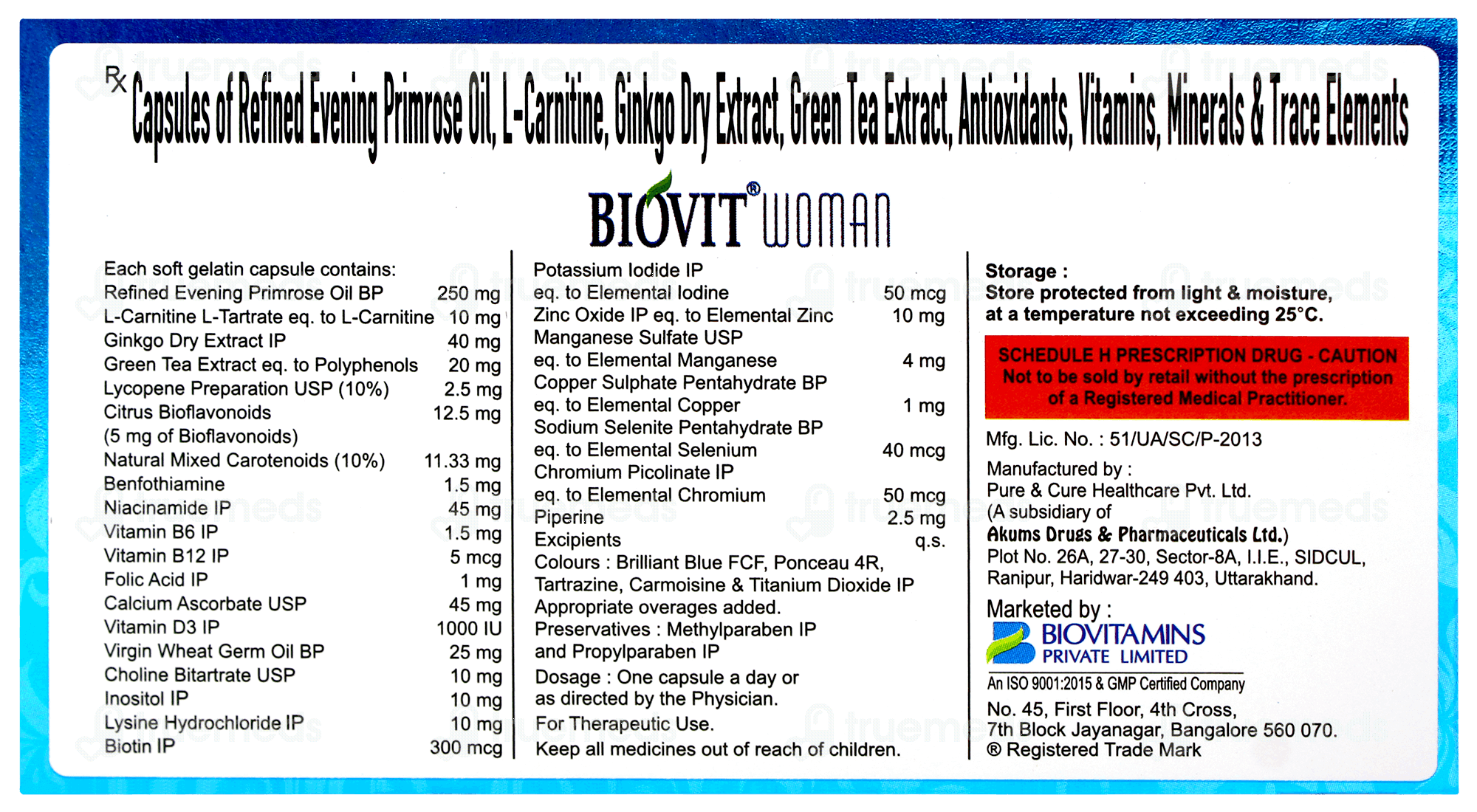 Biovit Woman Capsule 10 - Uses, Side Effects, Dosage, Price | Truemeds