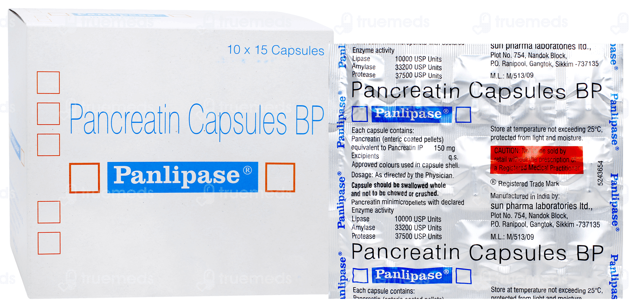 Panlipase 10000 Usp | Order Panlipase 10000 Usp Capsule Online at Truemeds