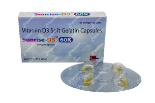 Buy Sunrise D3 60k Strip Of 4 Capsules Online at Truemeds