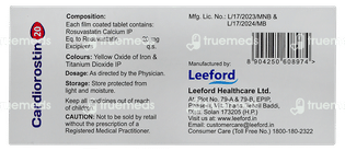 Cardiorostin 20 Mg Tablet 10 - Uses, Side Effects, Dosage, Price | Truemeds
