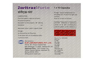 Zoritraz Forte 200 Mg Capsule 10 - Uses, Side Effects, Dosage, Price ...