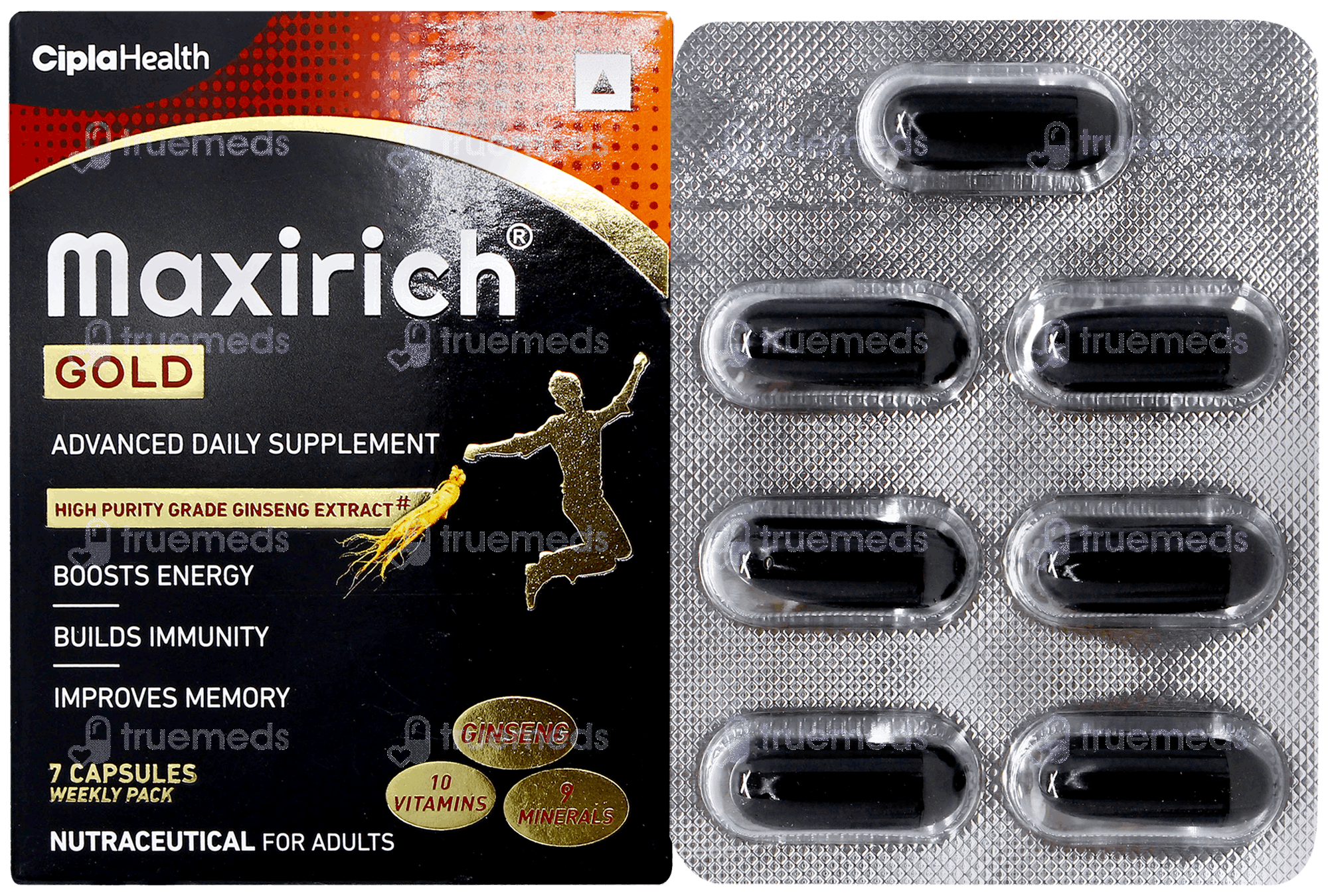 Maxirich Gold Capsule 7 - Uses, Side Effects, Dosage, Price | Truemeds