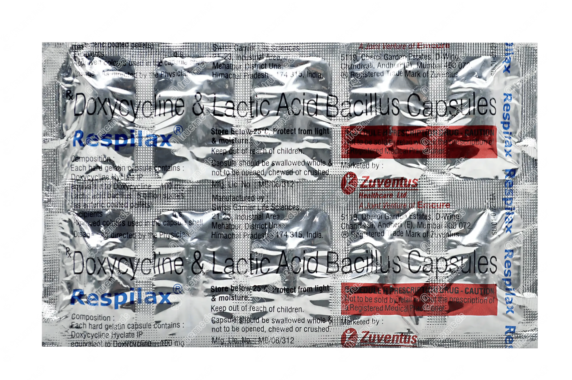 Respilax 100 Mg Capsule 10 - Uses, Side Effects, Dosage, Price | Truemeds