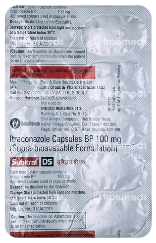 Subitral Ds 100 Mg Capsule 10 - Uses, Side Effects, Dosage, Price ...