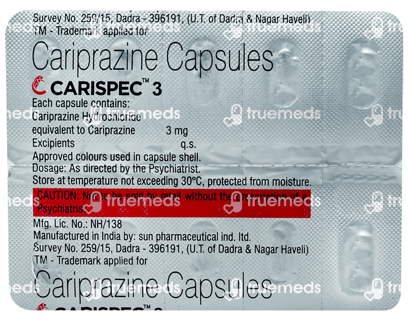 Carispec 3 Mg Capsule 10 - Uses, Side Effects, Dosage, Price | Truemeds
