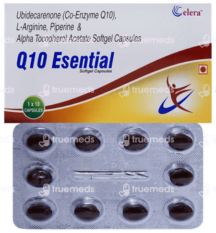 Q10 Esential Capsule 10 - Uses, Side Effects, Dosage, Price | Truemeds