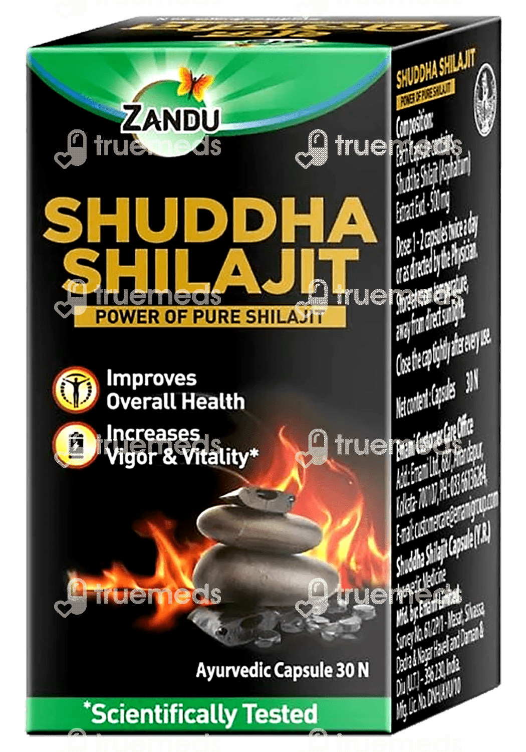 Zandu Shuddha Shilajit Capsule 30 - Uses, Side Effects, Dosage, Price | Truemeds