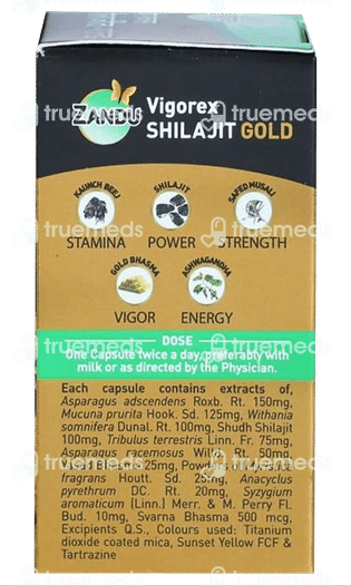 Zandu Vigorex Shilajit Gold Capsule 22 - Uses, Side Effects, Dosage ...