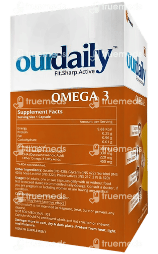 Ourdaily Omega 3 Soft Gelatin Capsule 60 - Uses, Side Effects, Dosage ...