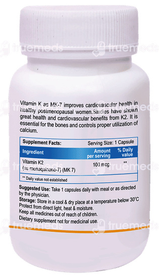 Biotrex Vitamin K2 7 100 Mcg Capsule 60 - Uses, Side Effects, Dosage ...