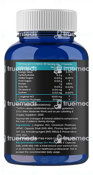 Carbamide Forte L Arginine 1000 Mg Vegetarian Capsule 120 - Uses, Side ...