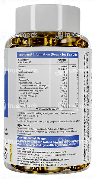 Neuherbs Deep Sea Fish Oil 2500 Mg Soft Gels Capsule 60 - Uses, Side Effects, Dosage, Price ...