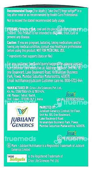 Jubilant Nutrihance Multi Omega 3 5 6 7 9 Softgelint Capsule 60 - Uses ...