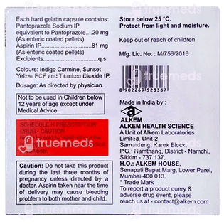Pan Asp 81 Mg Capsule 15 - Uses, Side Effects, Dosage, Price | Truemeds