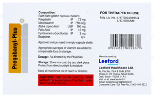 Pregabanyl Plus Capsule 10 - Uses, Side Effects, Dosage, Price | Truemeds