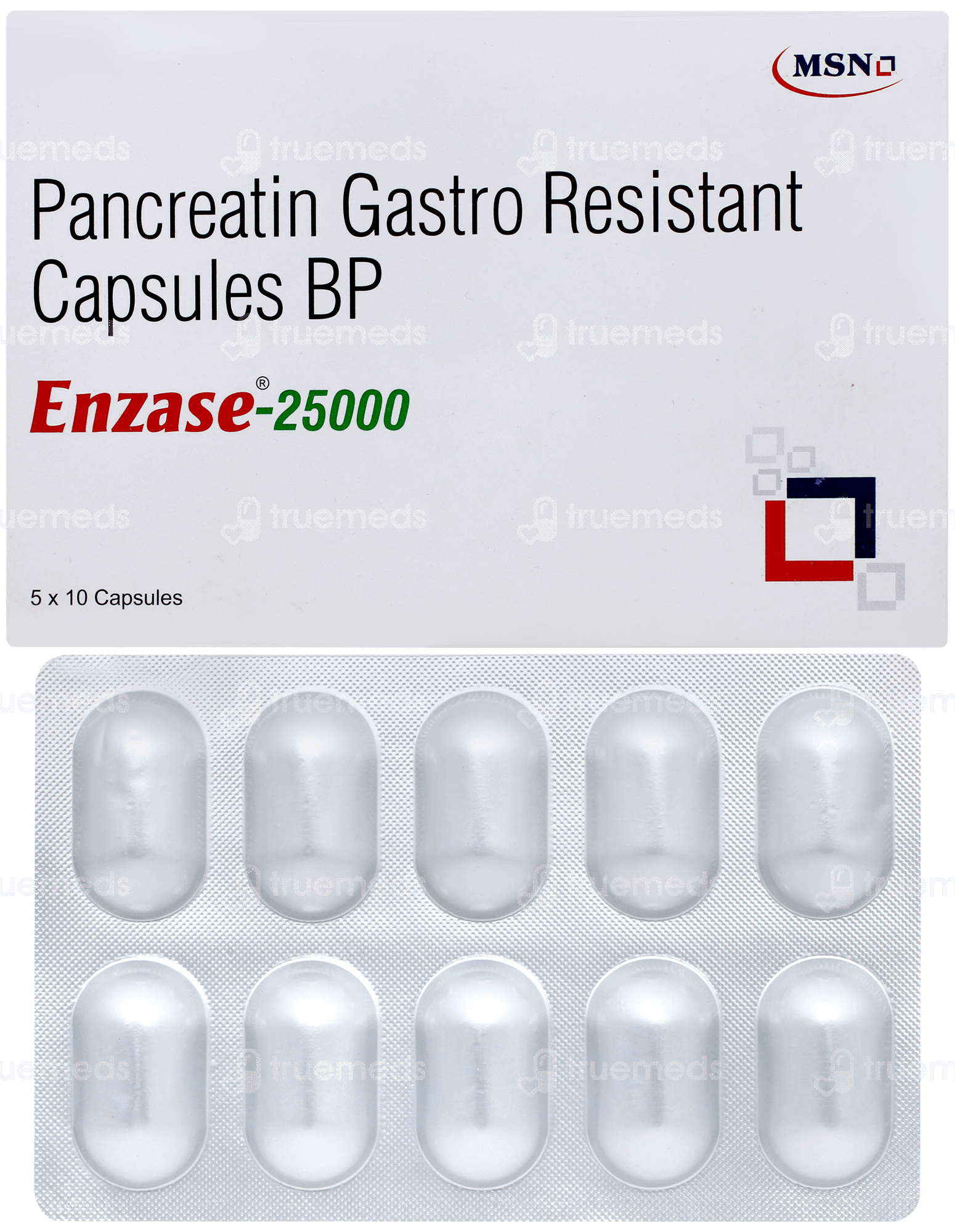 Enzase 25000 Mg Capsule 10 - Uses, Side Effects, Dosage, Price | Truemeds