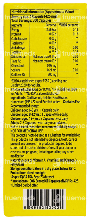 Seacod 300 Mg Capsule 500 - Uses, Side Effects, Dosage, Price | Truemeds