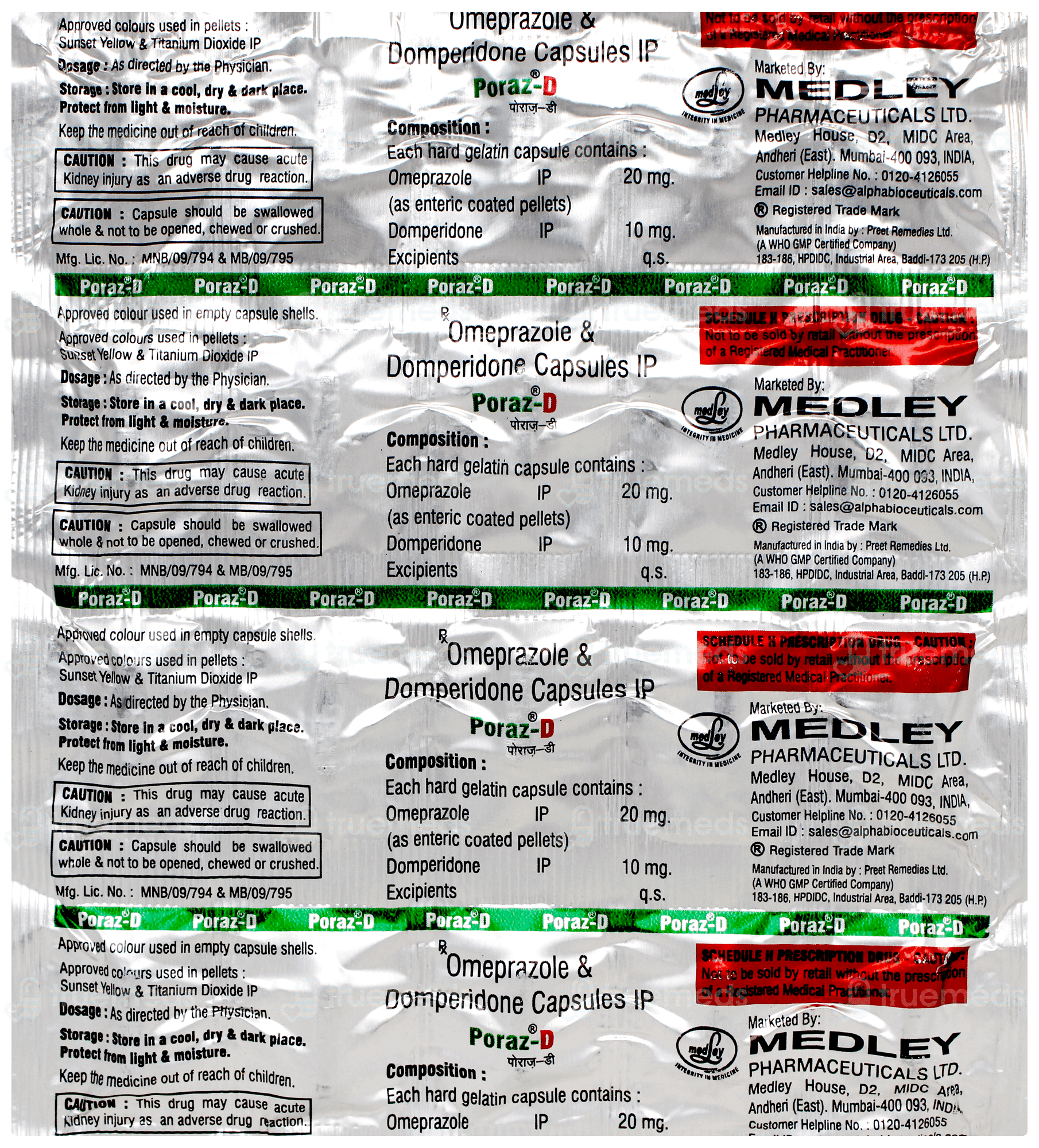 Poraz D 10/20mg Capsule 20: Uses, Side Effects, Price & Substitutes