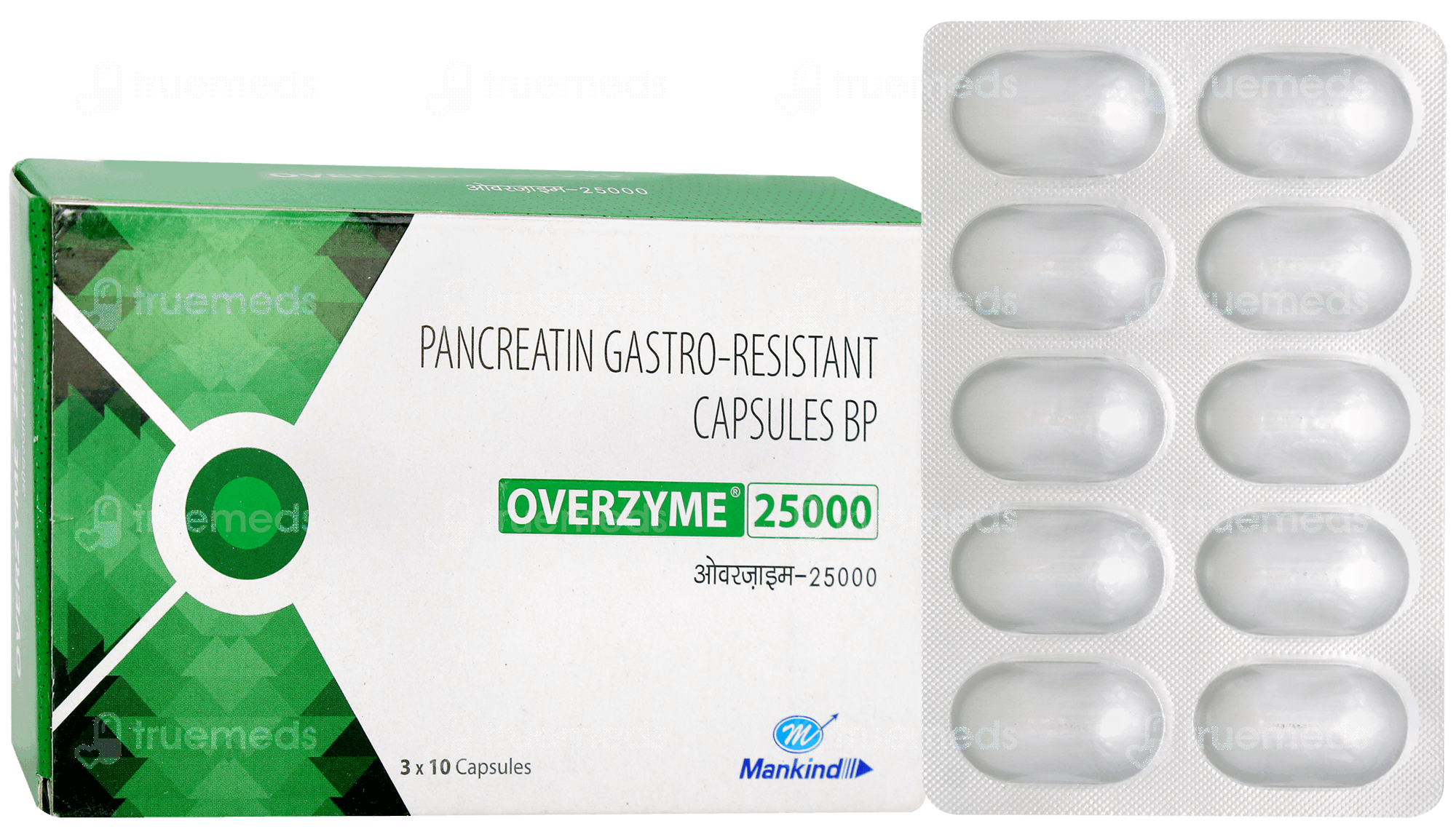 Overzyme 25000 Capsule 10 - Uses, Side Effects, Dosage, Price | Truemeds