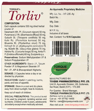 Torliv Capsule 10 - Uses, Side Effects, Dosage, Price | Truemeds